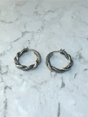 Jewelry | Jai By John Hardy 925 Sterling Silver Twisted Braid Hoop ...